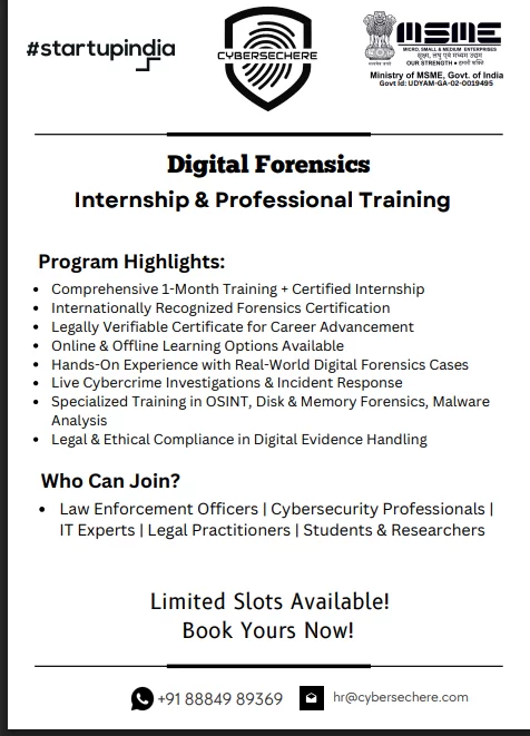 Digital Forensics Intern – CyberSecHere
